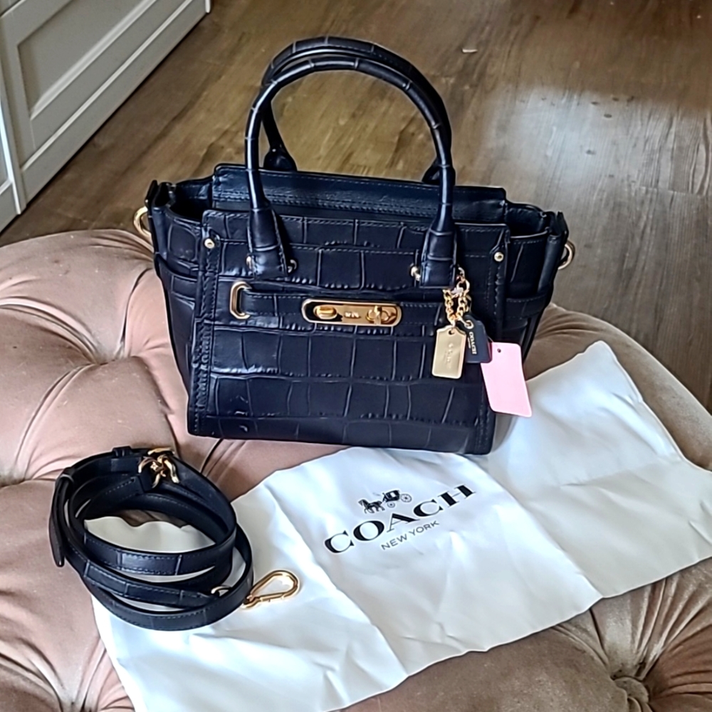 Coach Alligator Leather Black Purse - Gem